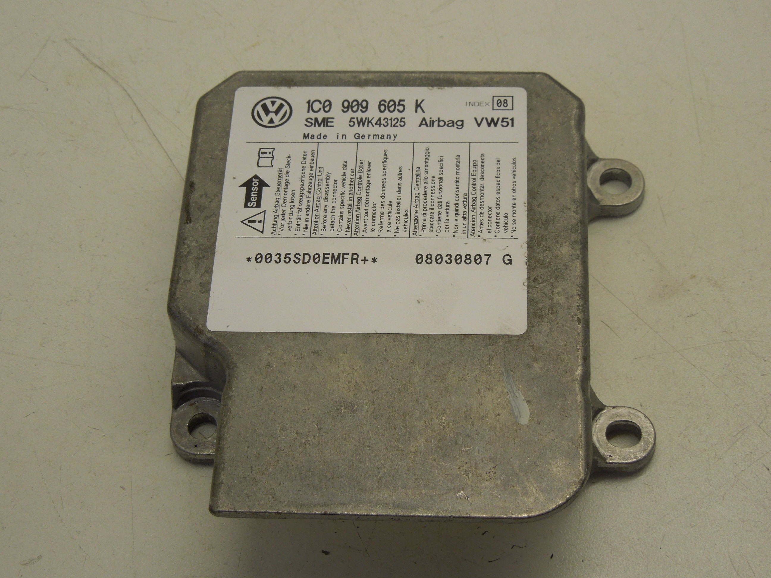 VW VOYAGE 5G Mk7 Airbag Control Unit Crash Sensor ECU 1C0909605K £49.99 ...